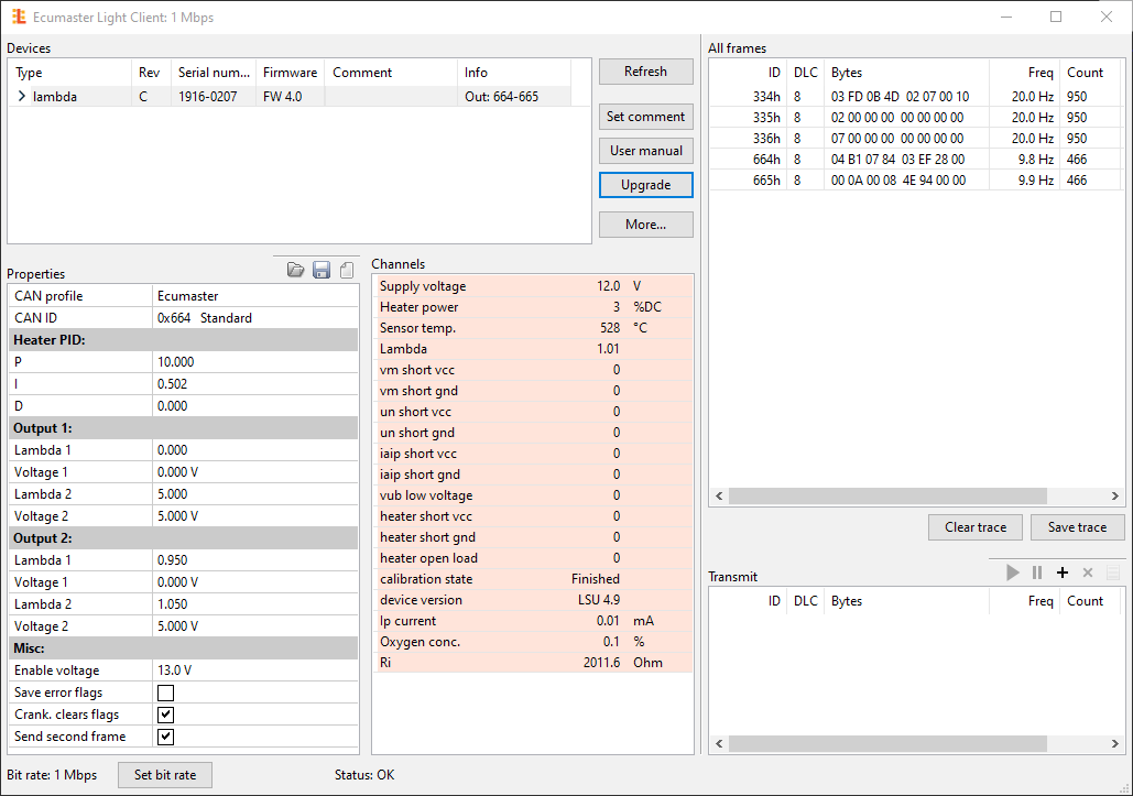 Lambda controller configuration - Perek