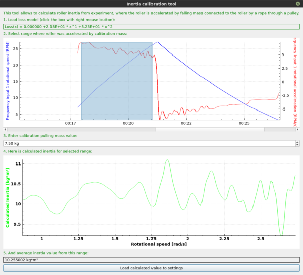 Dynamometer inertia considerations and calibration - Perek