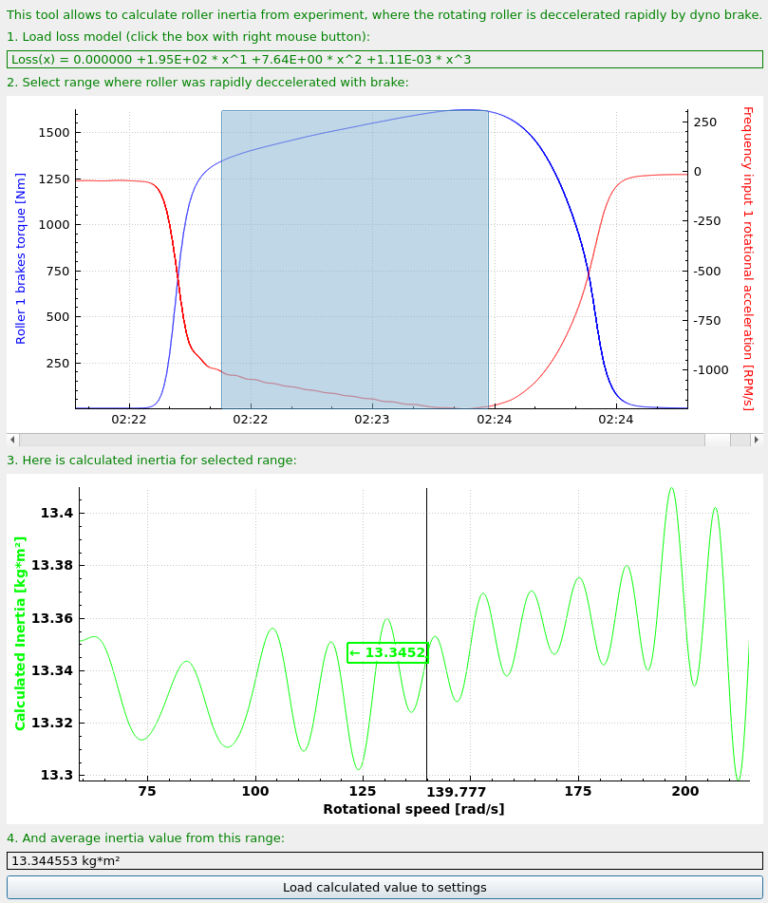 Dynamometer inertia considerations and calibration - Perek